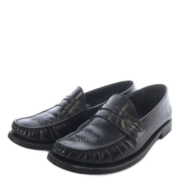 【中古】セリーヌ CELINE Vivienne メダリオン ローファー スリッポン レザー 38 ブラック