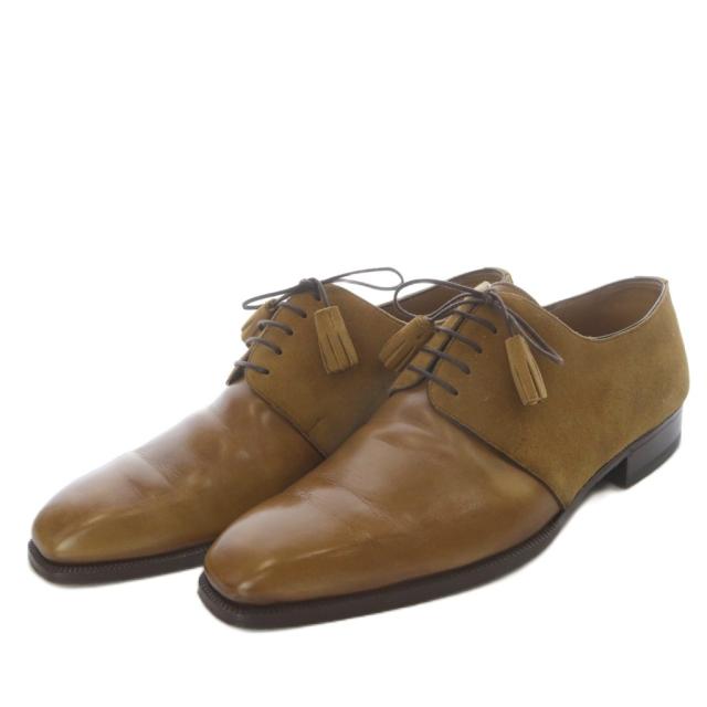 【中古】オーベルシー AUBERCY 3アイレット コンビ ビジネスシューズ プレントゥ レザー スエード 7 ブラウン