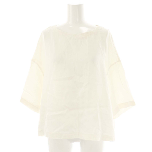 【中古】デプレ トゥモローランド 25SS ソフトサテン ビッグTシャツブラウス 五分袖 プルオーバー F 22-01-51-01704