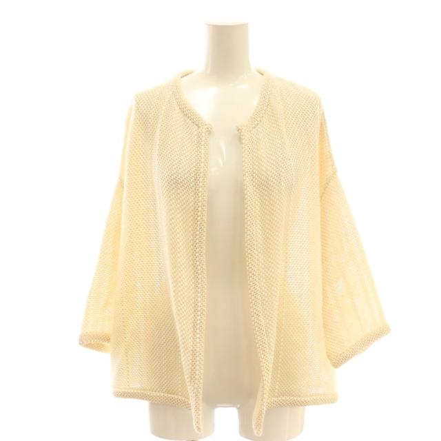 【中古】ギャルリーヴィー トゥモローランド 24SSコットンラッセル フロントオープンカーディガン 透かし編み F