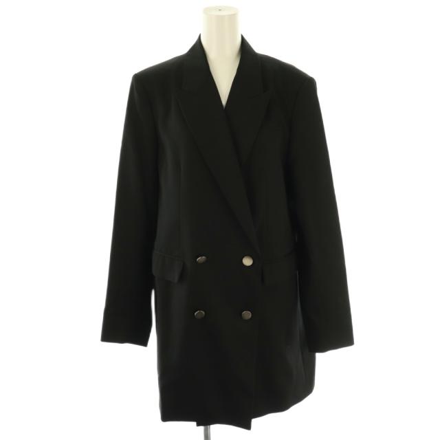 【中古】ノーブル NOBLE 22SS ピークドロングジャケット テーラードジャケット ウール 40 黒 ブラック /CX ■OS