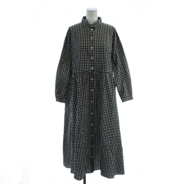 【中古】トゥービーバイアニエスベー To b. by agnes b. ギンガムチェック ワンピース 38 白 ホワイト 黒 ブラック