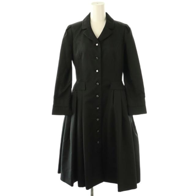 【中古】ルネ Rene TISSUE ワンピース 長袖 ロング 前開き シルク 34 黒 /NR ■OS レディース