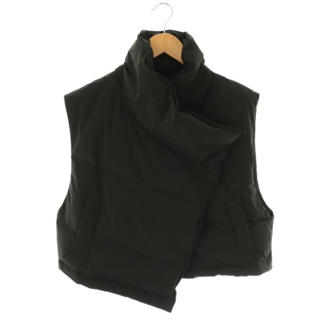 【中古】ハーHER. 中綿ベスト 前開き アウター F 黒 /NR ■OS レディース