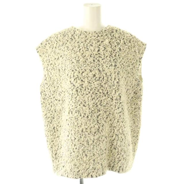 【中古】エッフェビームス EFFE BEAMS カラミリボン ブラウス プルオーバー オフホワイト ブラック レディース