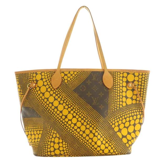 【中古】ルイヴィトン ヤヨイ・クサマ モノグラム・ウェーブ ネヴァーフル MM ジョーヌ トートバッグ 黄色 イエロー