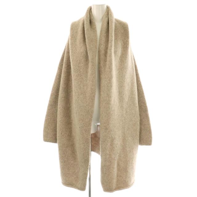 【中古】ローレンマヌージアン LAUREN MANOOGIAN ウールニットカーディガン コート 厚手 0/S ベージュ