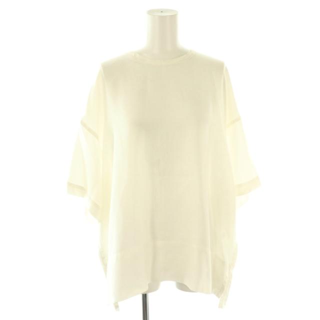 【中古】ブラミンク インティメイト シルク ショートスリーブ バックリボン プルオーバーブラウス サテン ホワイト