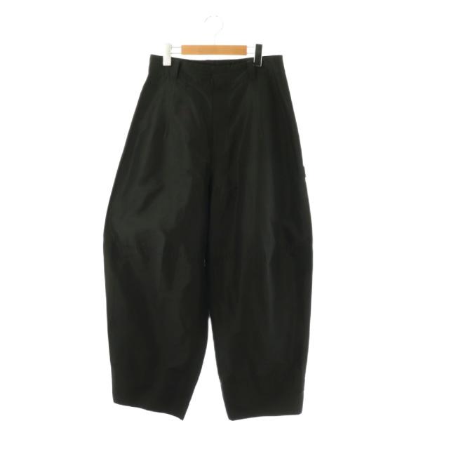 【中古】ブラミンク BLAMINK コットンシルク混バックポケットパンツ ワイド ジッパーフライ 38 ブラック レディース