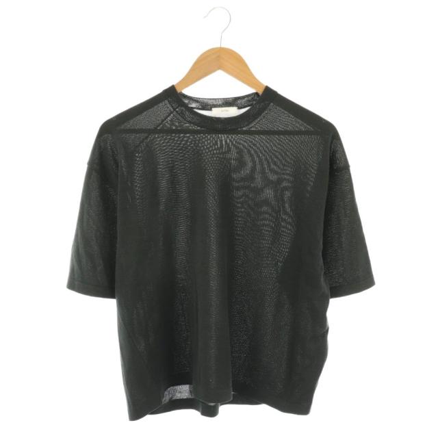 【中古】エイトン ATON 25SS WASHI KNIT クルーネックセーター ニット 五分袖 2 チャコールグレー KRAGGM0406