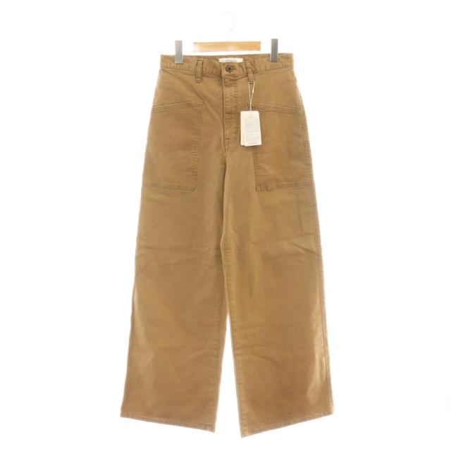 【中古】未使用品 ジョンブル JOHNBULL  25AW WORK PANTS パンツ ワイド SS ブラウン /CX ■OS レディース