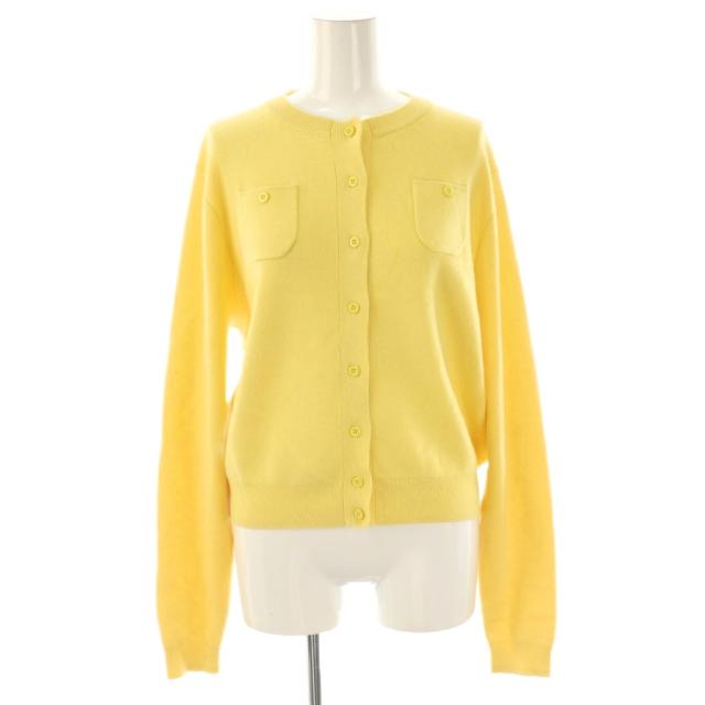 【中古】キャバン コットンカシミヤクルーネックカーディガン ニット 長袖 S イエロー /DO ■OS ■SH レディース