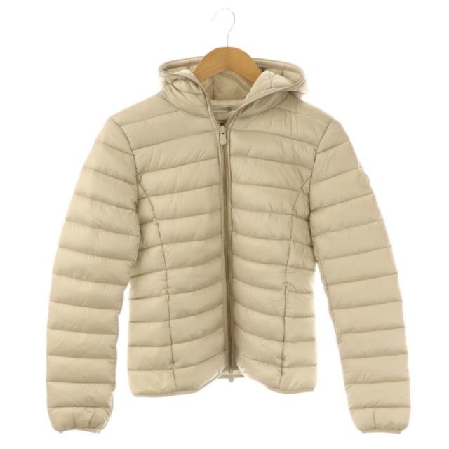 【中古】セイブザダック SAVE THE DUCK 中綿ジャケット フード 1 ライトグレージュ /ES ■OS レディース