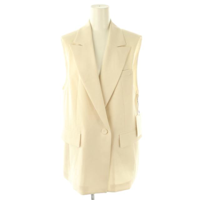 【中古】グレースクラス 25SS トリアセテーラードジレ ベスト Vネック 36 アイボリー /DO ■OS レディース