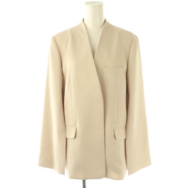 【中古】グレースコンチネンタル 25SS ダブルクロスノーカラージャケット 総裏地 38 ライトベージュ /DO ■OS