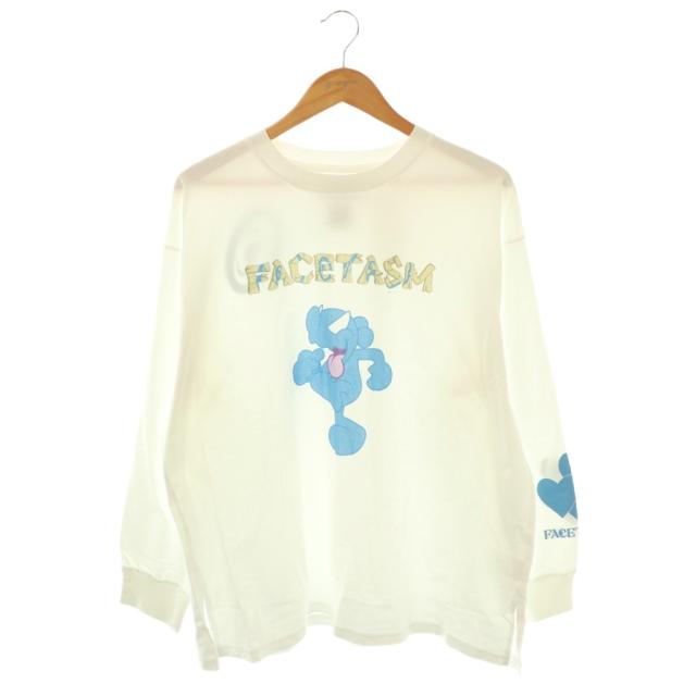 【中古】ファセッタズム × CPD SHIRAI PRINT LONG TEE カットソー Tシャツ 長袖 コットン S 白