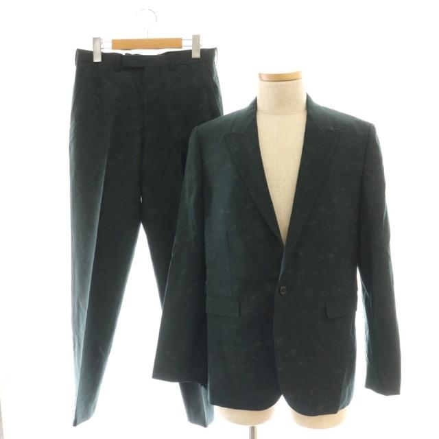 【中古】ラッドミュージシャン 1B総柄ジャケットパンツスーツ セット テーラード ダークグリーン グレー /CX ■OS