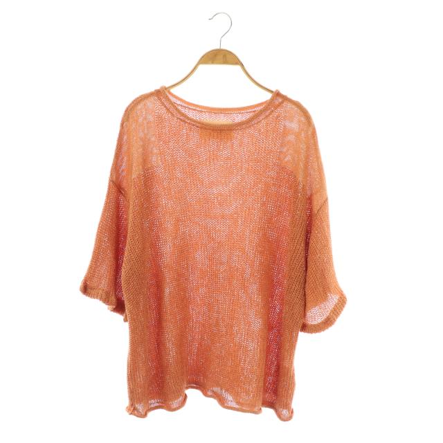 【中古】インアット COMMANDO SWEATERニット カットソー プルオーバー 透かし編み オレンジ INNAT07-K01 /CX ■OS