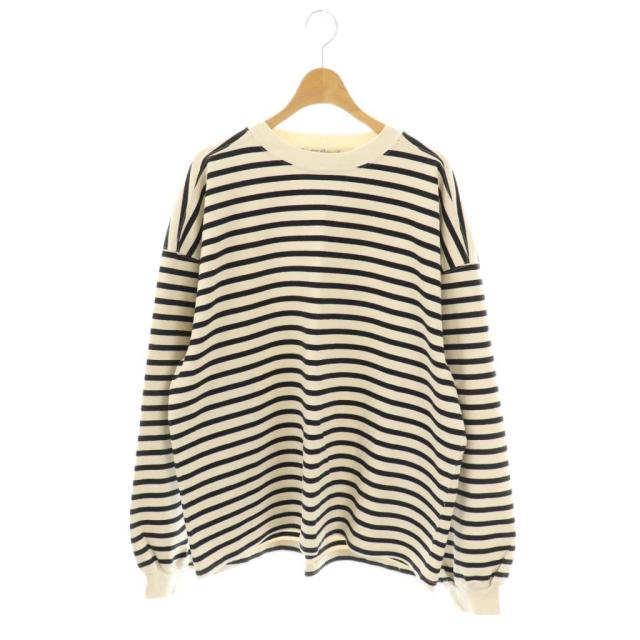 【中古】レミレリーフ REMI RELIEF Border L/S T Shirt ボーダー カットソー Tシャツ 長袖 コットン F 生成り 黒