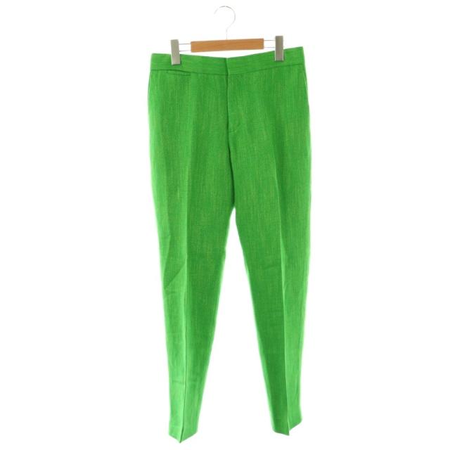 【中古】ドゥロワー Drawer リネンタックパンツ ジッパーフライ 38 グリーン /DO ■OS ■SH レディース