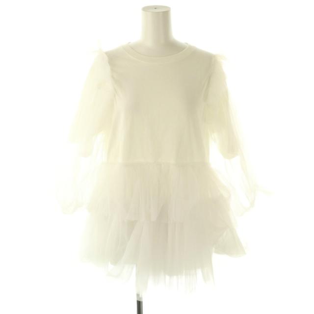 【中古】ヴィヴィアーノ TULLE LAYERED PUFF SLEEVE Tシャツ カットソー チュール M ホワイト VS-SS23-CS06