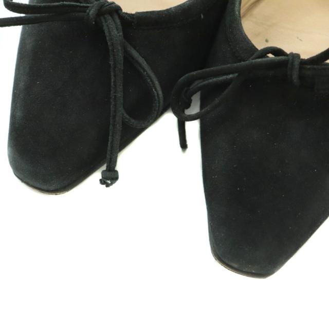 【中古】マノロブラニク Ballerimu ミュール サンダル スエード ローヒール 37.5 24.5cm 黒 ブラック レディース