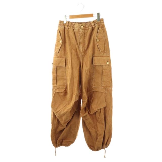 【中古】マルニ MARNI 24SS カーゴパンツ ワイドパンツ ウォッシュ加工 29 キャメル PUJU0082A0 レディース