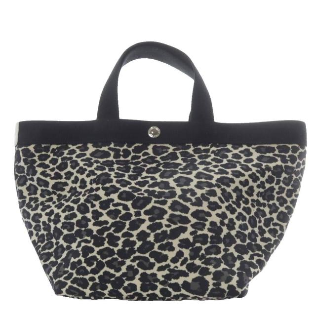 【中古】エルベシャプリエ Herve Chapelier 707FD 舟型トートM ハンドバッグ パンサーブラン×ノワール