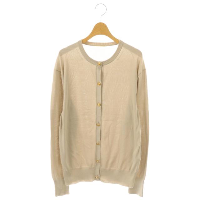 【中古】ドゥーズィエムクラス neo beauty カーディガン ニット 長袖 金ボタン ベージュ /DO ■OS レディース