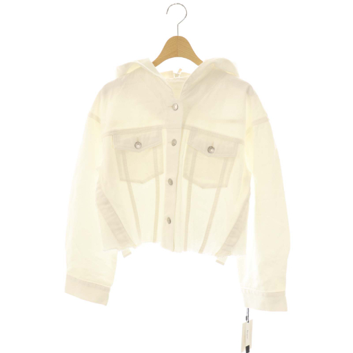 【中古】未使用品 ダイアグラム グレースコンチネンタル 25SS フードジップデニムジャケット カットオフ 36 ホワイト