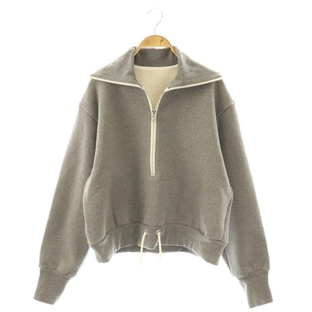 【中古】ジュンミカミ 25年 コットンハーフジップスウェットプルオーバー 長袖 グレー /DO ■OS レディース