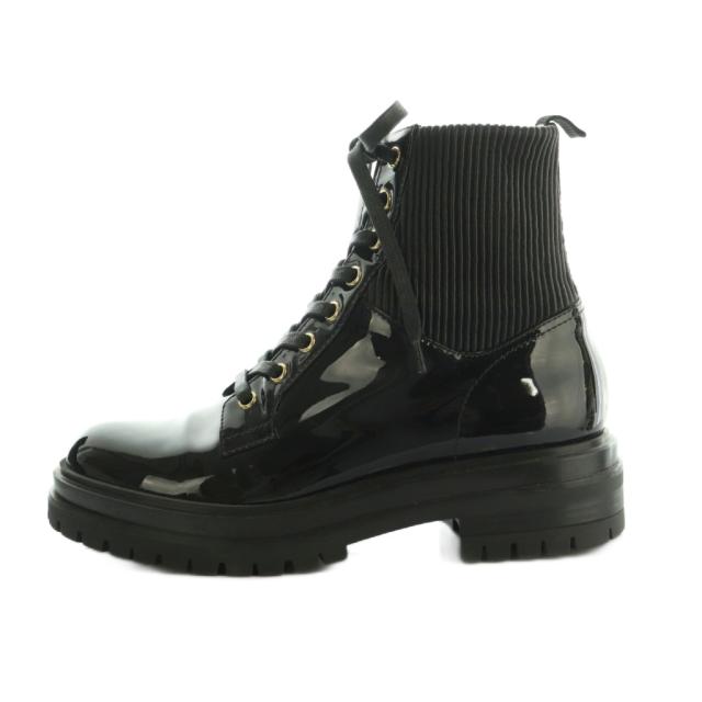 【中古】ジャンヴィトロッシ martis レースアップブーツ ショートブーツ 37.5 24.5cm 黒 ブラック 73884 レディース