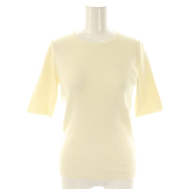 【中古】ミューズ ドゥーズィエム クラス 25SS DINER RIB クルーネックプルオーバー カットソー ニット 半袖 ホワイト