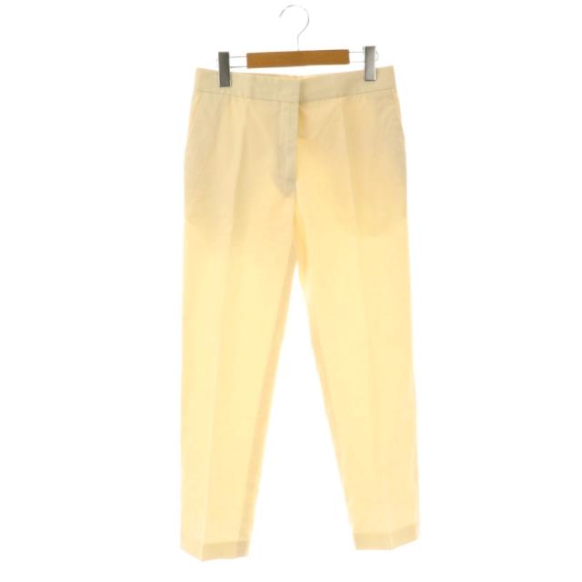 【中古】ジルサンダー JIL SANDER コットンセンタープレススラックスパンツ テーパード 32 アイボリー /HK ■OS ■SH