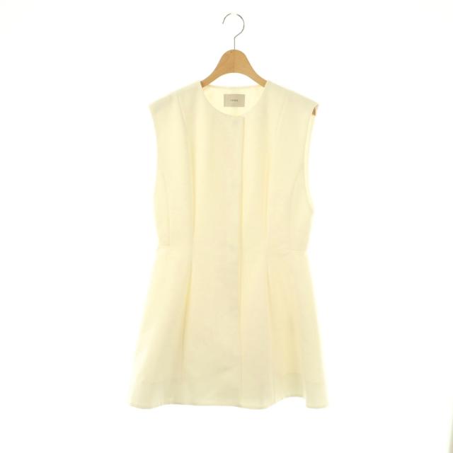 【中古】ル フィル LE PHIL 23AW ダブルクロスストレッチペプラムジレ ベスト F ホワイト /ES ■OS レディース