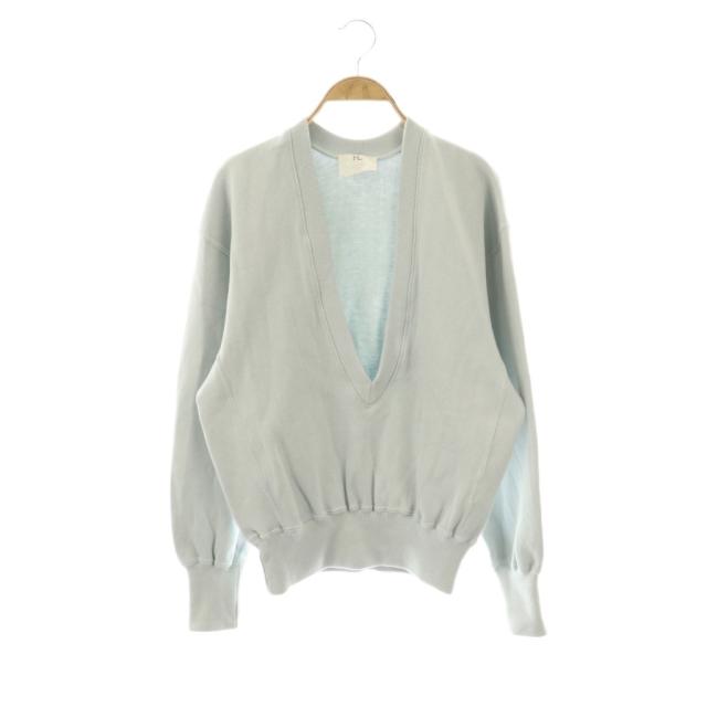 【中古】ヘリル HERILL ロンハーマン別注 24SS コットンシルク Vネック ニット プルオーバー 0 ライトブルー