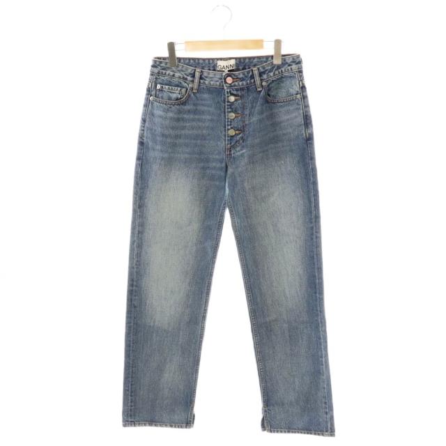 【中古】ガニー GANNI LOVY デニムパンツ ジーンズ ボランフライ コットン 28W 34L 紺 /NR ■OS レディース