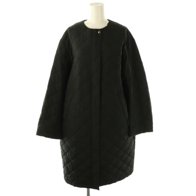 【中古】イエナ IENA 24AW キルティングショートコート ジャケット ノーカラー 38 黒 /NR ■OS レディース