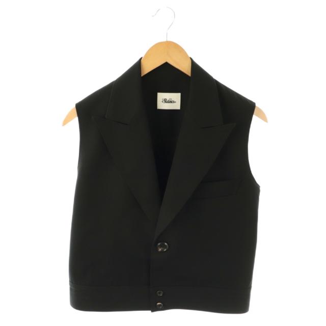 【中古】ザ リラクス THE RERACS 24AW エディション Collaboration Labe 襟付きジレ ベスト 36 黒 ブラック /AB