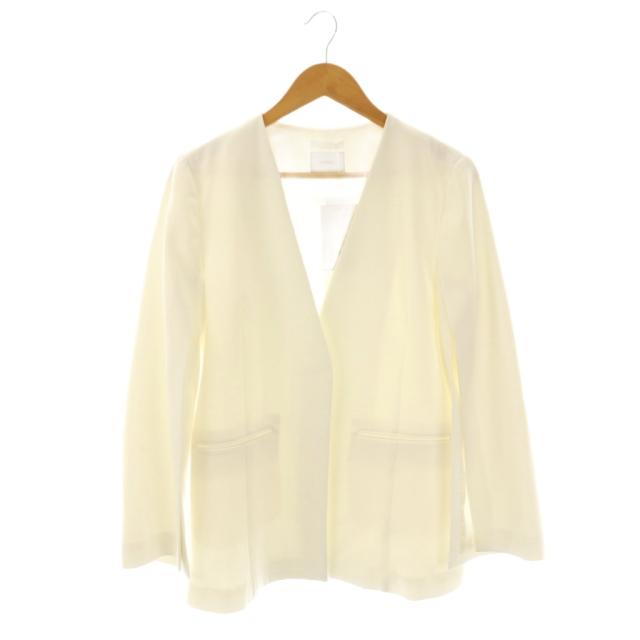 【中古】未使用品 ル フィル LE PHIL 25SS 2WAYツイルスリットジャケット ノーカラー F ホワイト /HK ■OS レディース