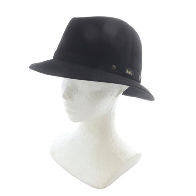 【中古】ボルサリーノ Borsalino アレッサンドリア ポケット ハット 帽子 59cm 黒 ブラック /SR メンズ