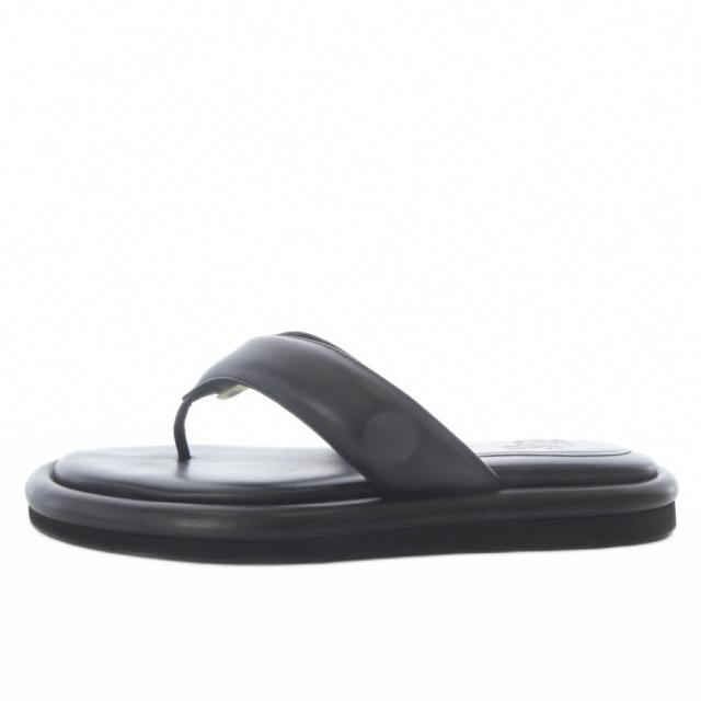 【中古】アパルトモン ドゥーズィエムクラス ジアボルギーニ トングサンダル フラット 24cm ブラック /YO11 ■SH