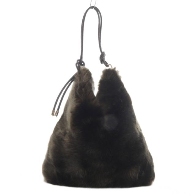 【中古】アーポワンウテセ エコファーバッグ ハンドバッグ ワンハンドル ダークブラウン /YO5 ■SH レディース