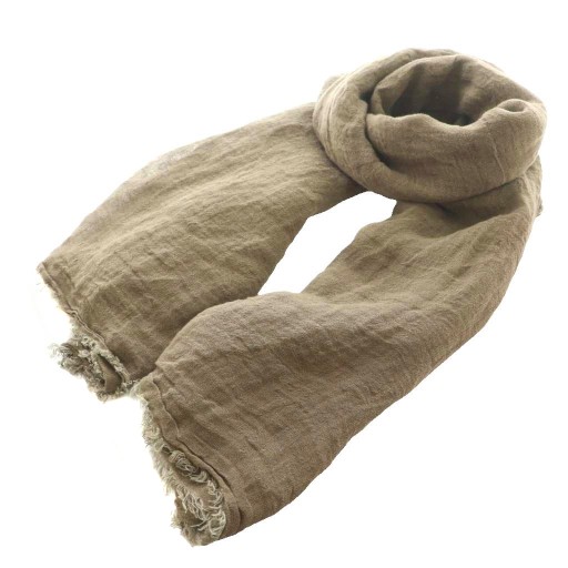 【中古】メゾンドバカンス Maison de Vacances リネンストール マフラー アパルトモン取扱い 茶 ブラウン /SS ■OS