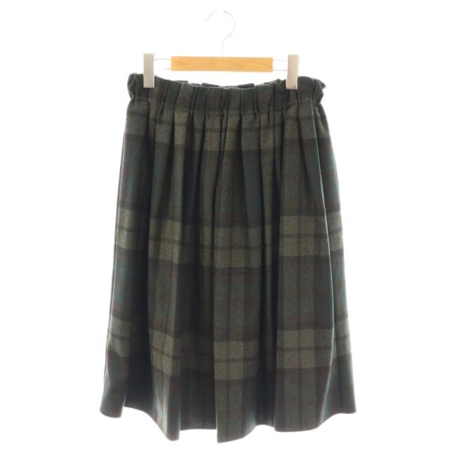 【中古】オニール オブ ダブリン aranciato別注 ウール ブレンド タックスカート フレアスカート チェック柄 I44