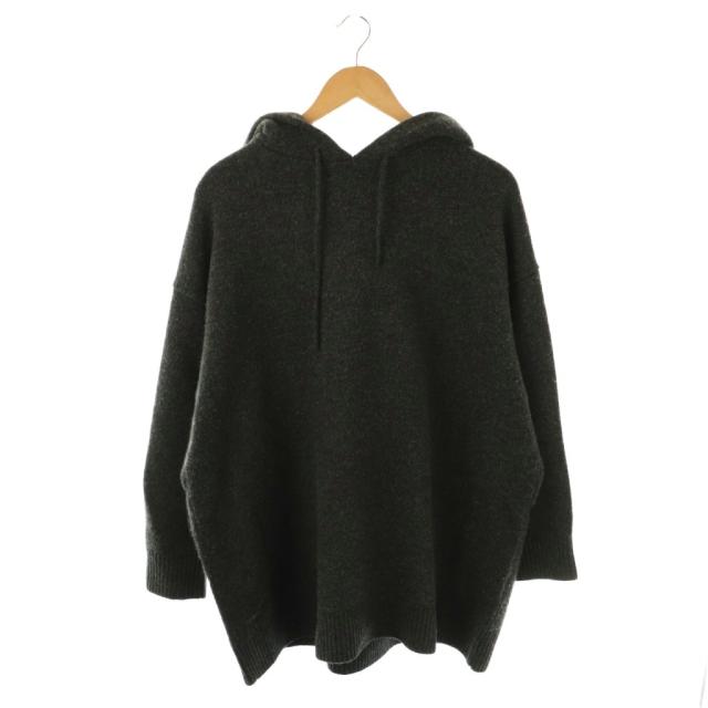 【中古】テンドレ les Tendre BIG HOODIE ニット パーカー プルオーバー PLAGE ダークグレー /HK ■OS ■SH