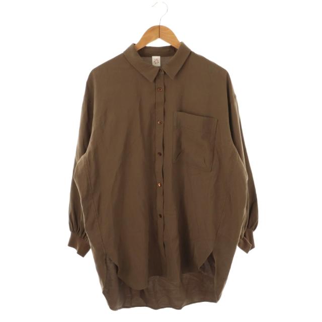 【中古】ビアズリー BEARDSLEY ガリャルダガランテ 25AW FRIPIER 袖リブビッグシャツ 長袖 F ブラウン /HK ■OS