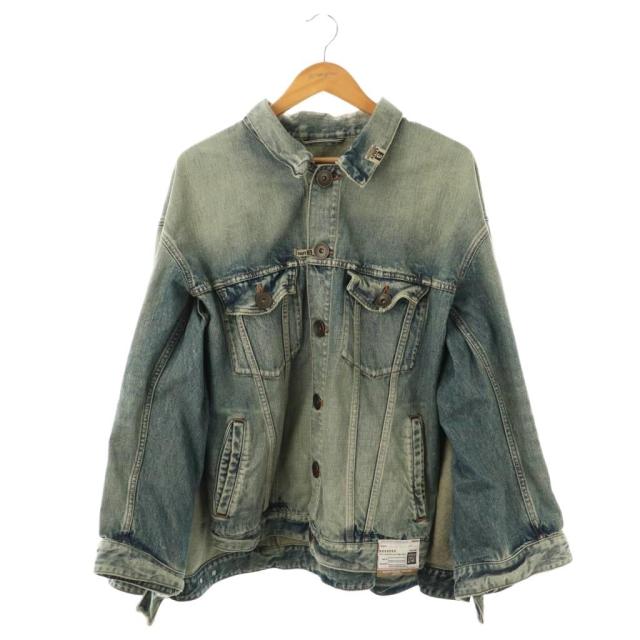 【中古】メゾンミハラヤスヒロ MAISON MIHARA YASUHIRO ポンチョデニムジャケット 38 ブルー /HK ■OS ■SH