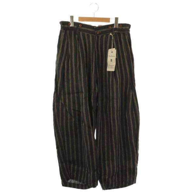 【中古】未使用品 ヴラス ブラム Vlas Blomme Vintage Stripe パンツ ストライプ ワイド 2 チャコール 13535105 /HK