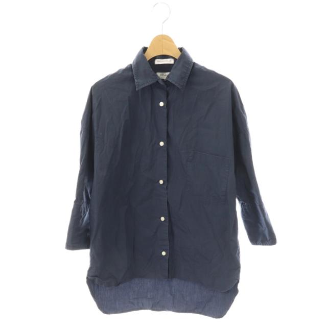 【中古】マディソンブルー MADISONBLUE J.BRADLEY SHIRT シャツ 01 ネイビー /ES ■OS レディース